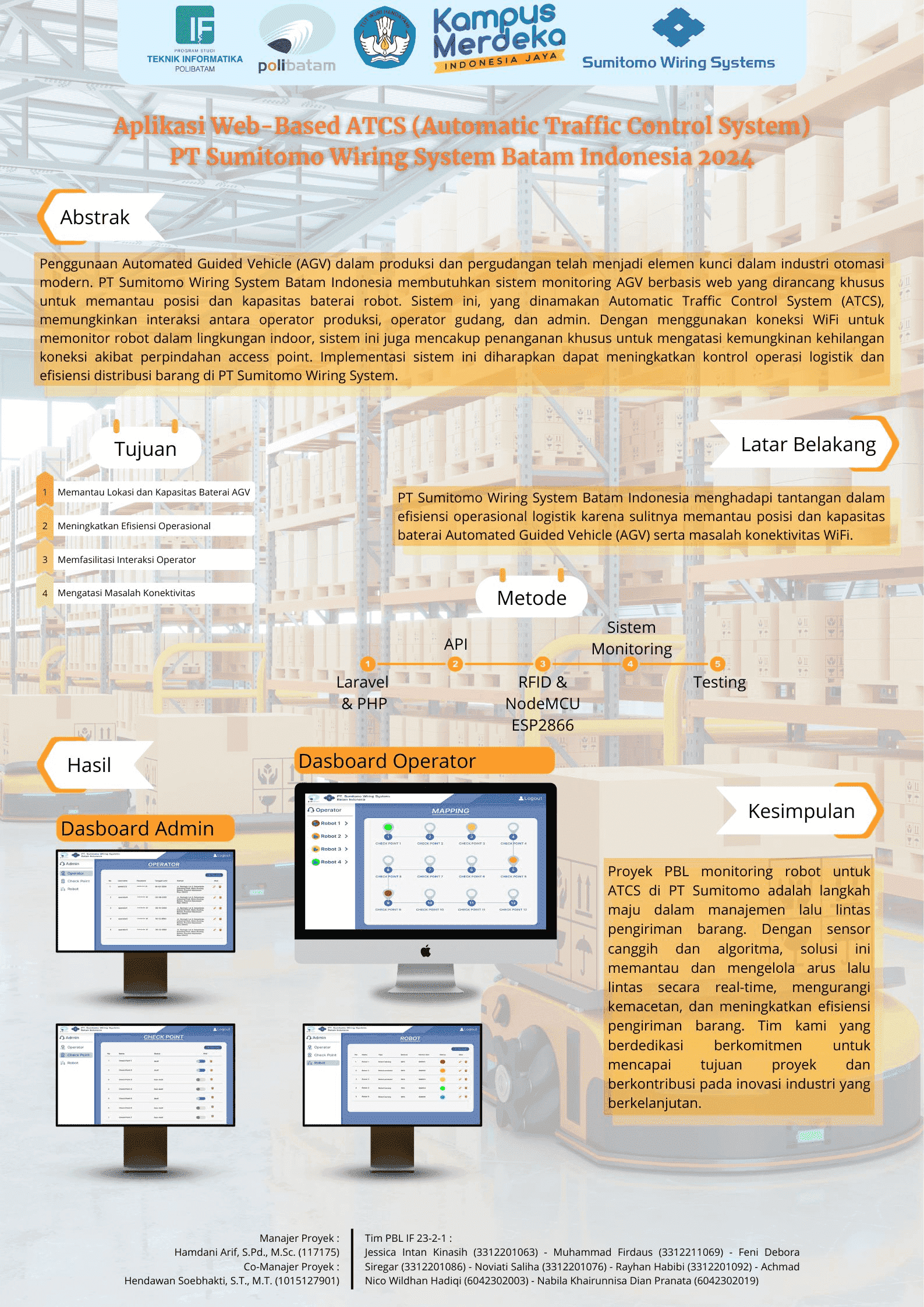 Pamer.in | Aplikasi Web-based AGV Traffic Control System (ATCS) PT Sumitomo Wiring System Batam ...