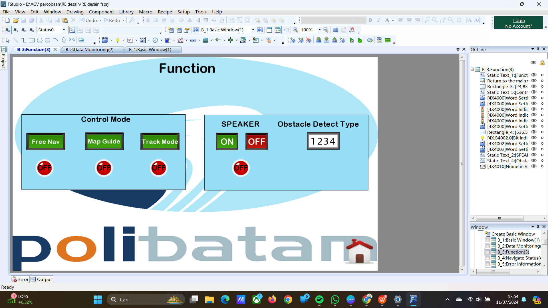 Pamer.in | HMI Programming for Main Menu and AGV Function
