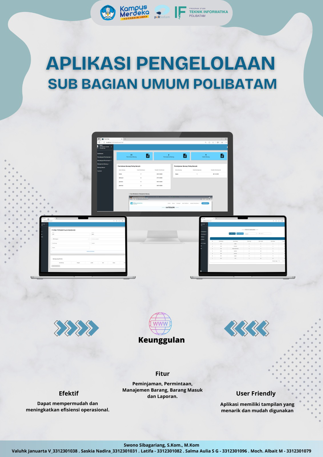 Pamer.in | Aplikasi pengelolaan sub-bagian umum Polibatam