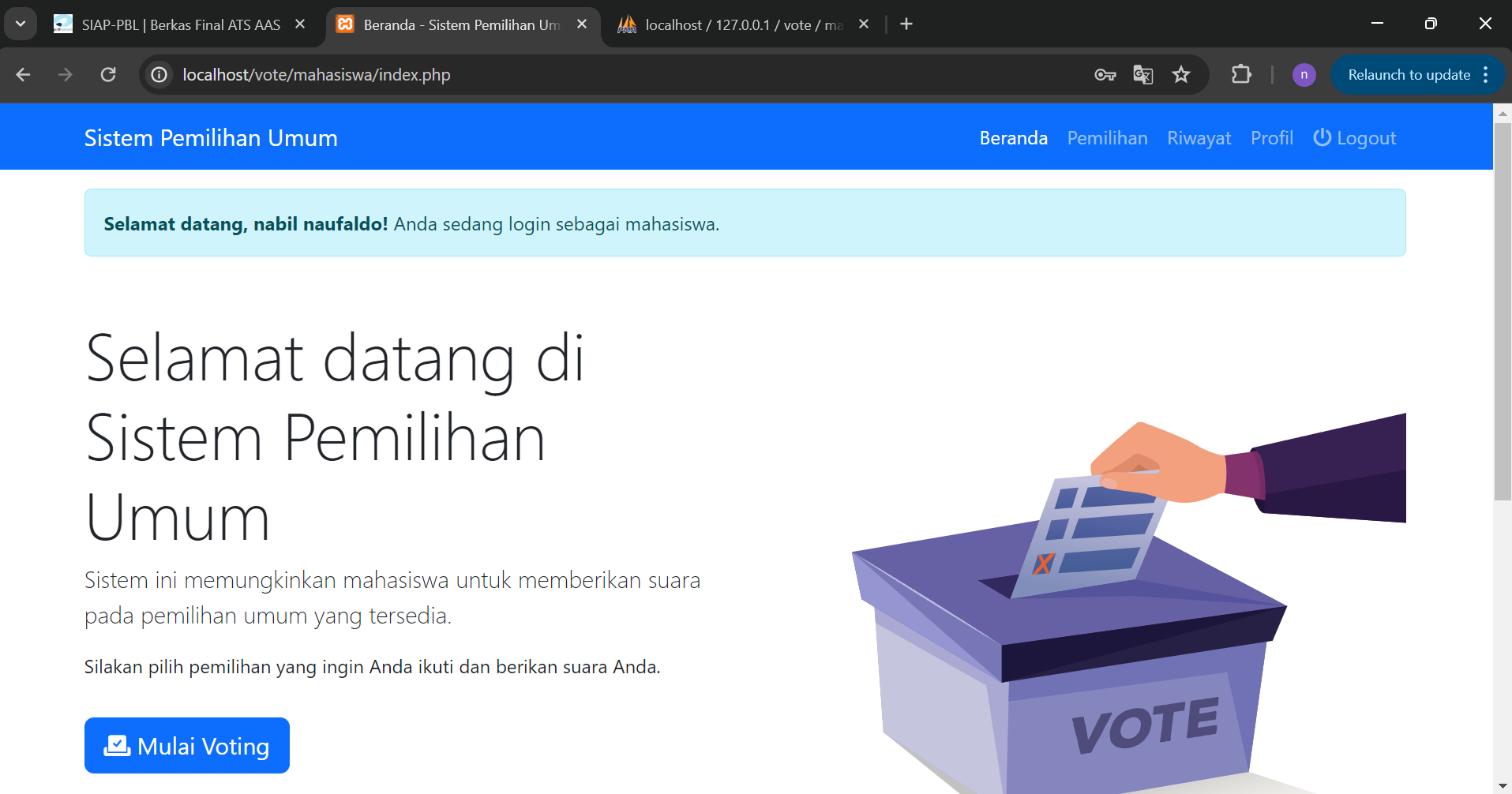 Pamer.in | Aplikasi E-voting Berbasis Web