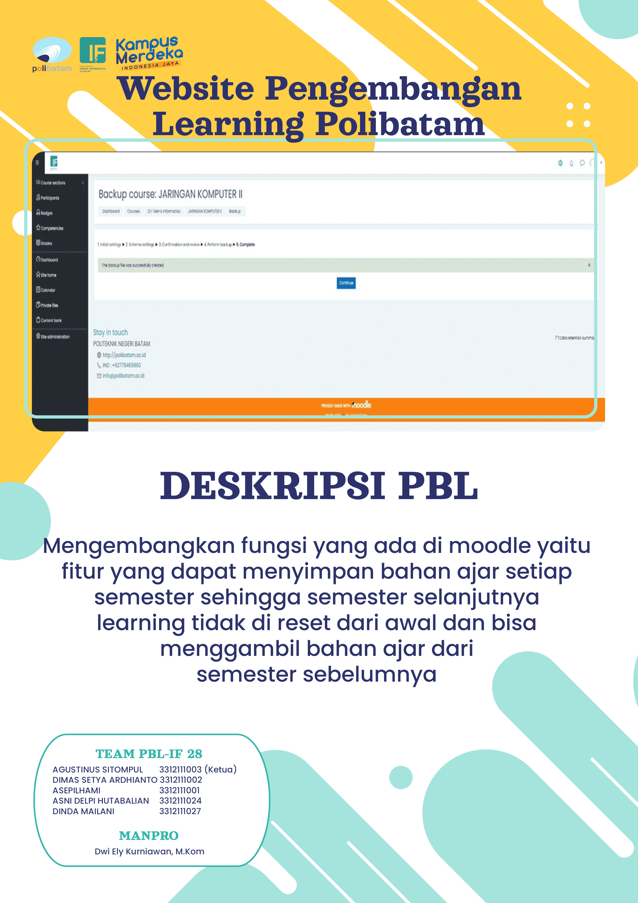 Pamer.in | Pengembangan Learning Polibatam / moodle terkait fitur yang ada di moodle