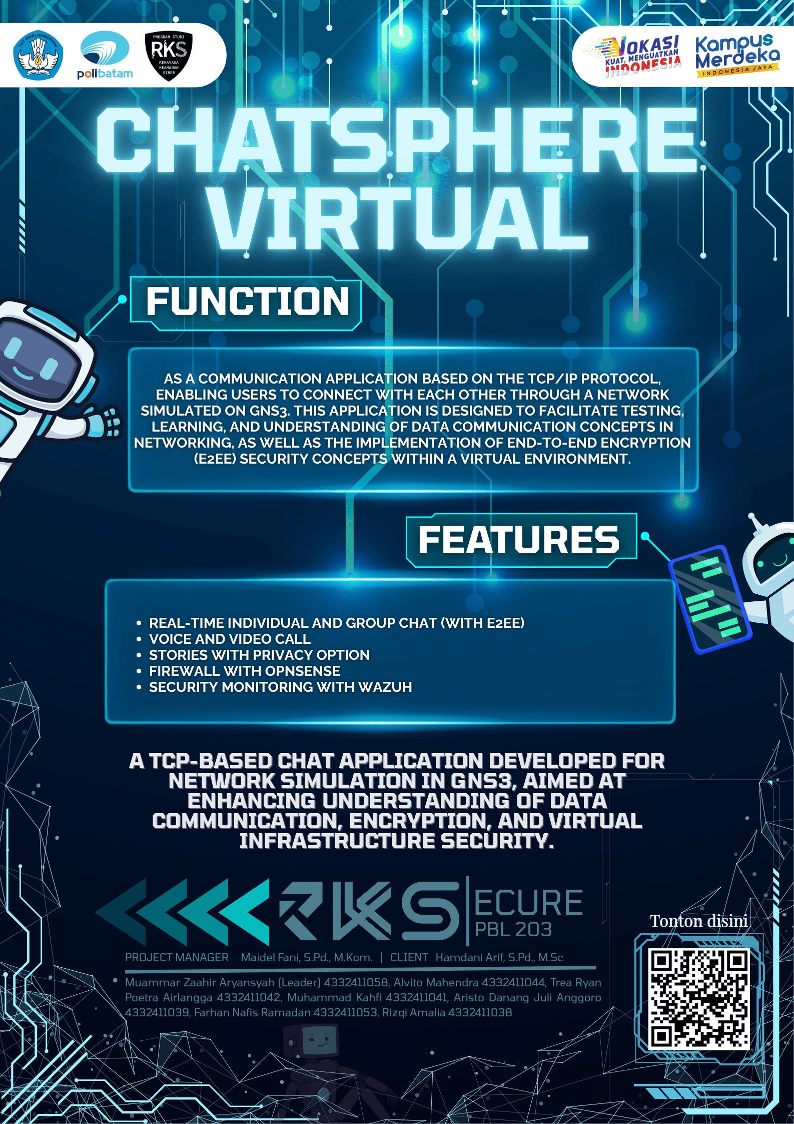 Pamer.in | ChatSphere Virtual: Aplikasi Chat Berbasis TCP dengan Simulasi Jaringan GNS3