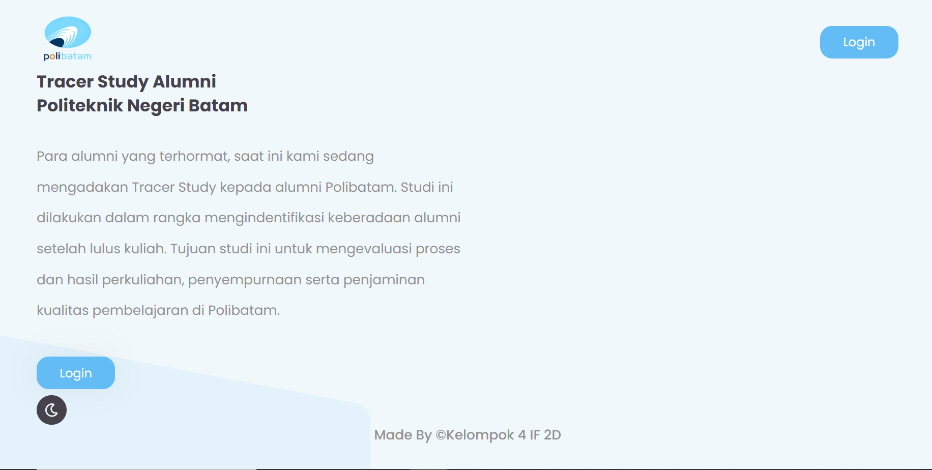 Pamer.in | Aplikasi Tracer Study Alumni Polibatam - PBL Sem 2 IF