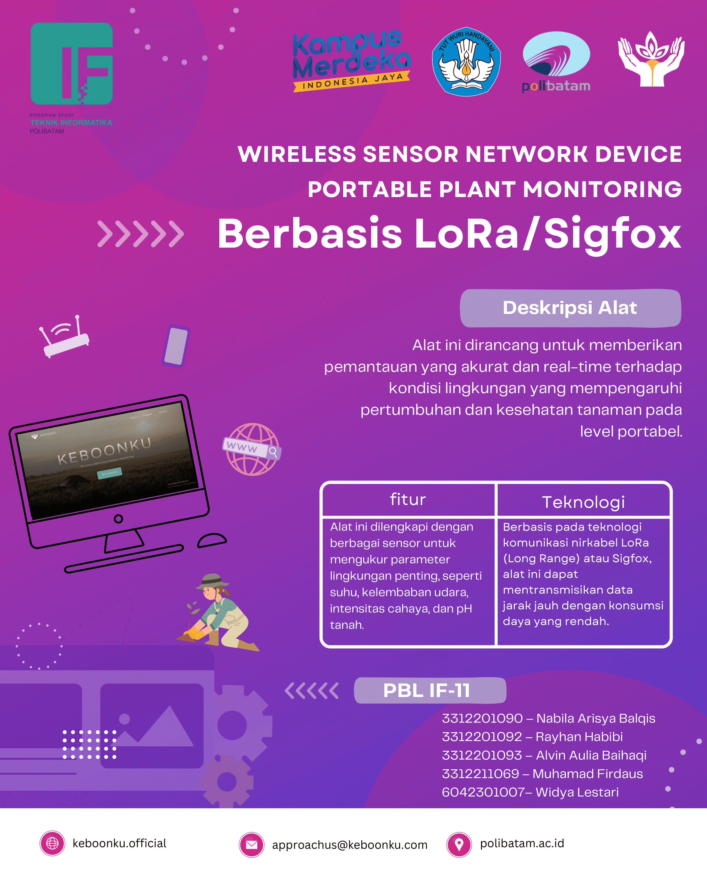 Pamer.in | Wireless Sensor Network Device Portabel utk Kebun/Plant monitoring berbasis LoRa/Sigfox