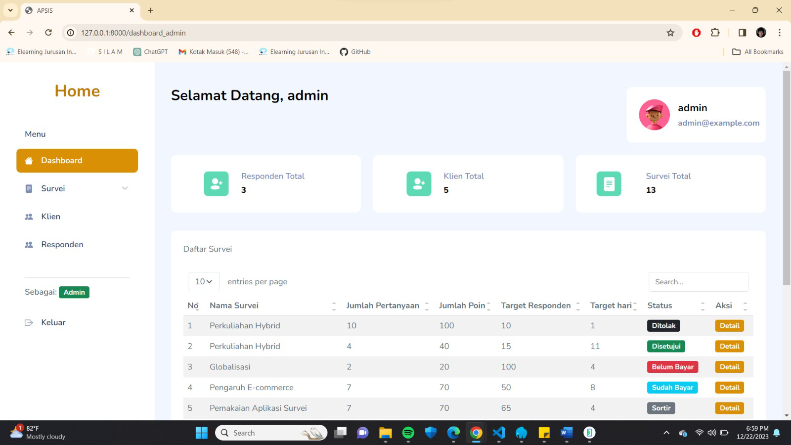 Pamer.in | Aplikasi Survei dan Analisis Data berbasis Mobile