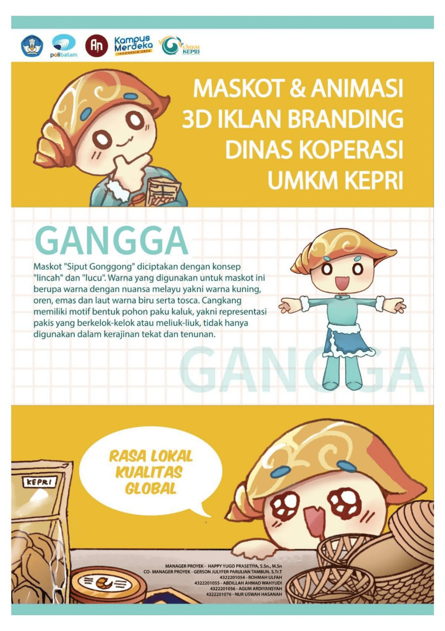 Pamer.in | Maskot dan Animasi 3D Iklan Branding Dinas Koperasi & UMKM KEPRI