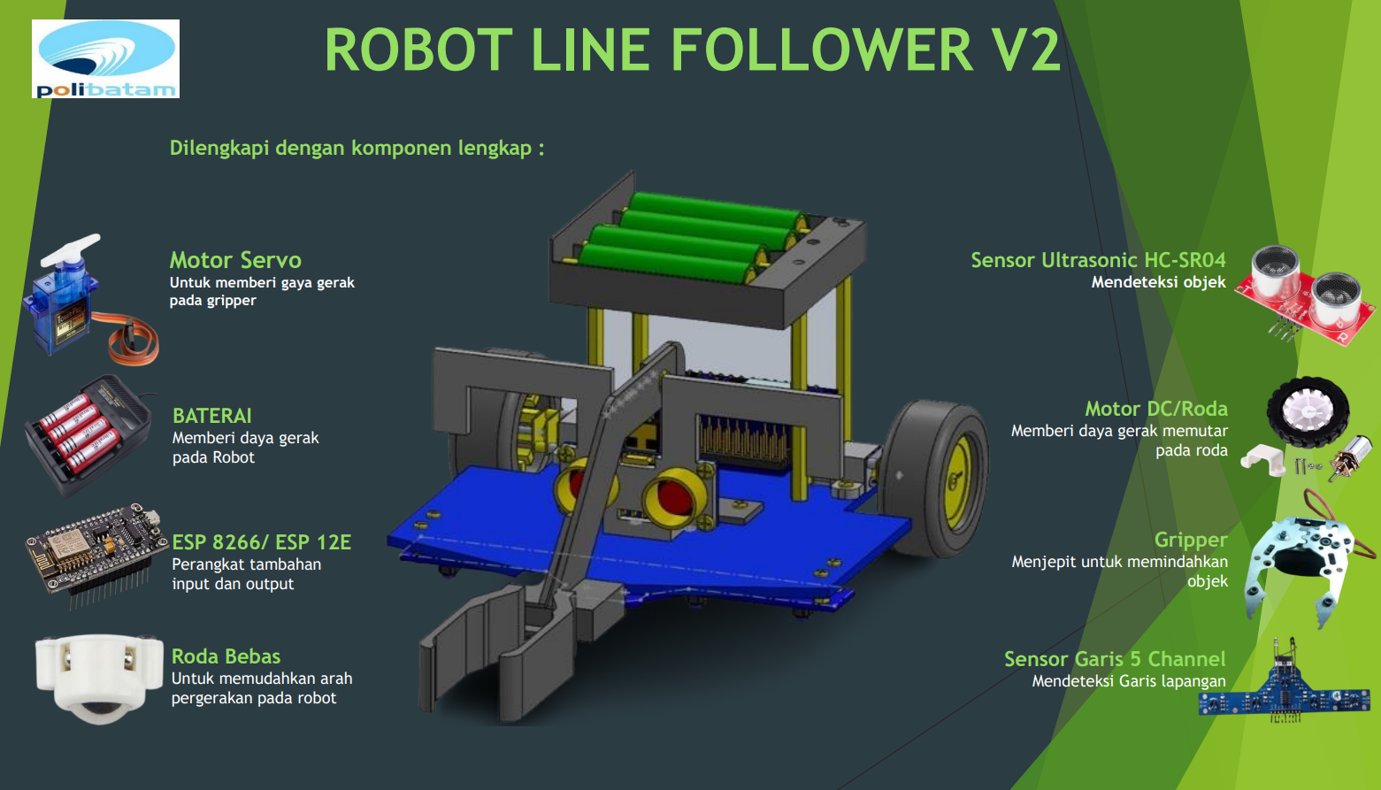 Pamer.in | Robot transporter line follower Kelas Malam