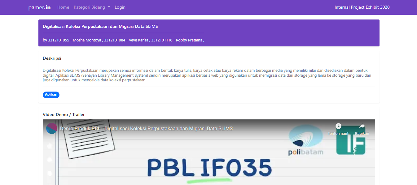 Pamer In Digitalisasi Koleksi Perpustakaan Dan Migrasi Data Slims