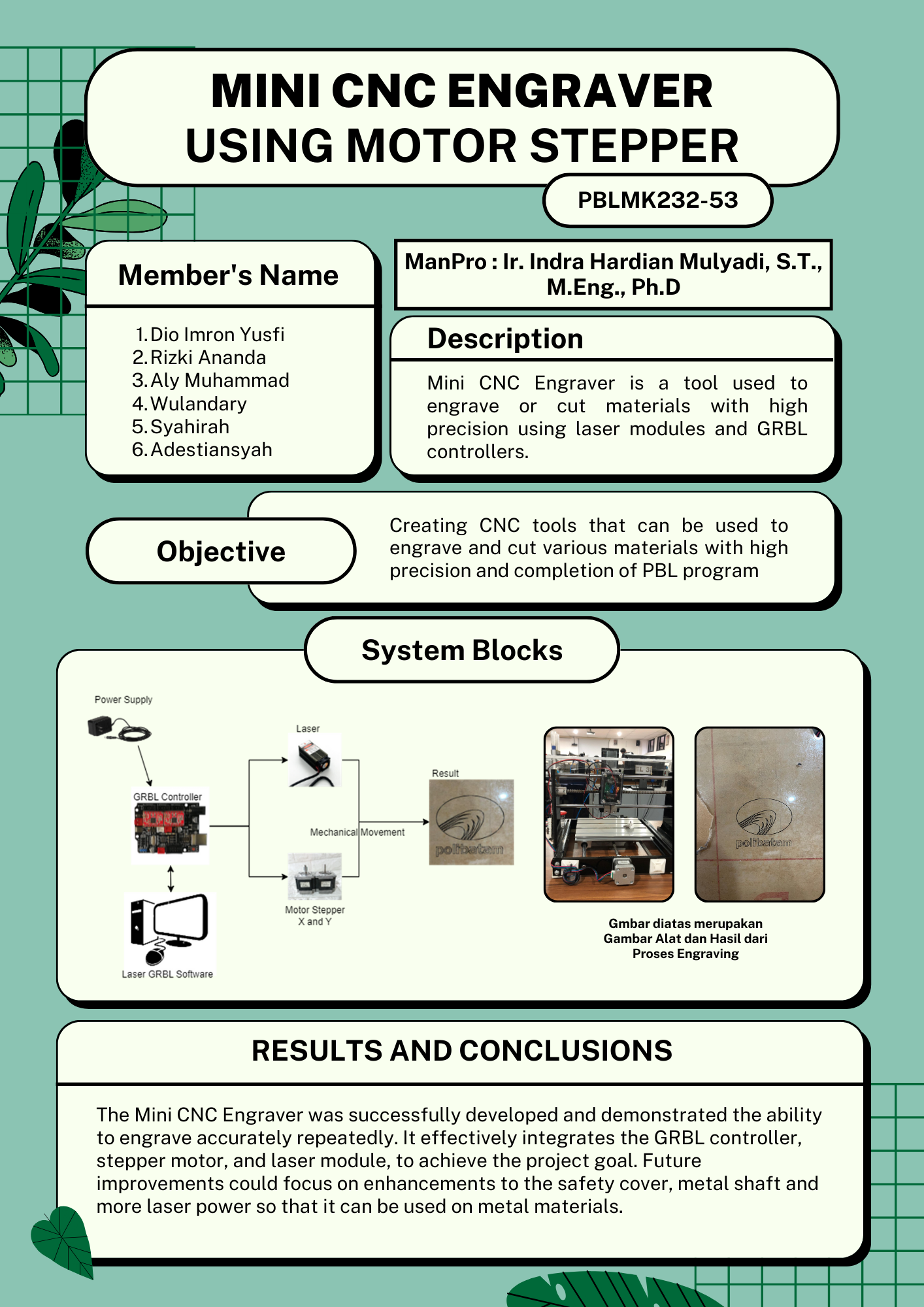 Pamer.in | PBLMK232-53-Mini CNC Engraver Menggunakan Motor Stepper
