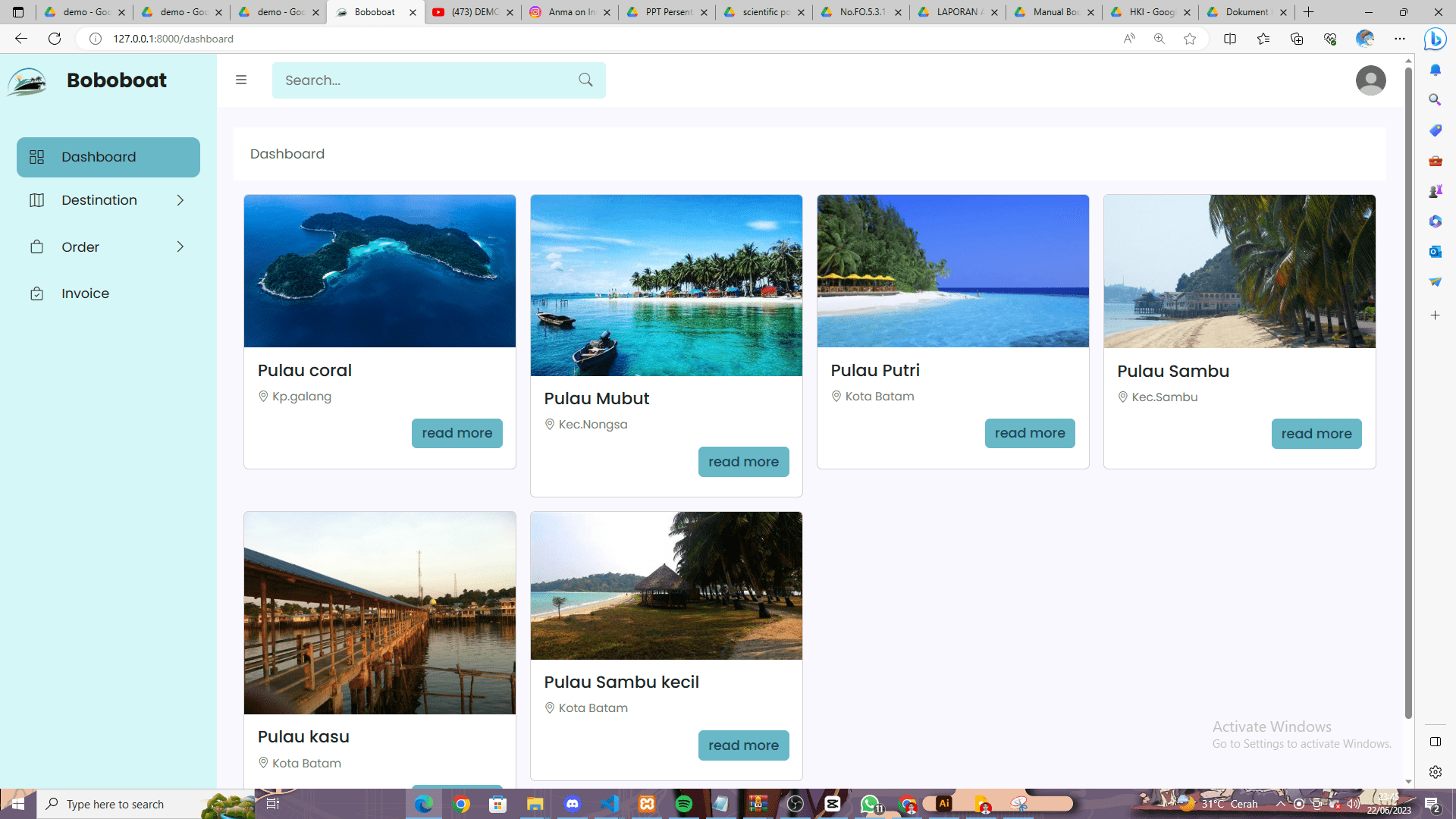 Pamer.in | Aplikasi Web Boat Online
