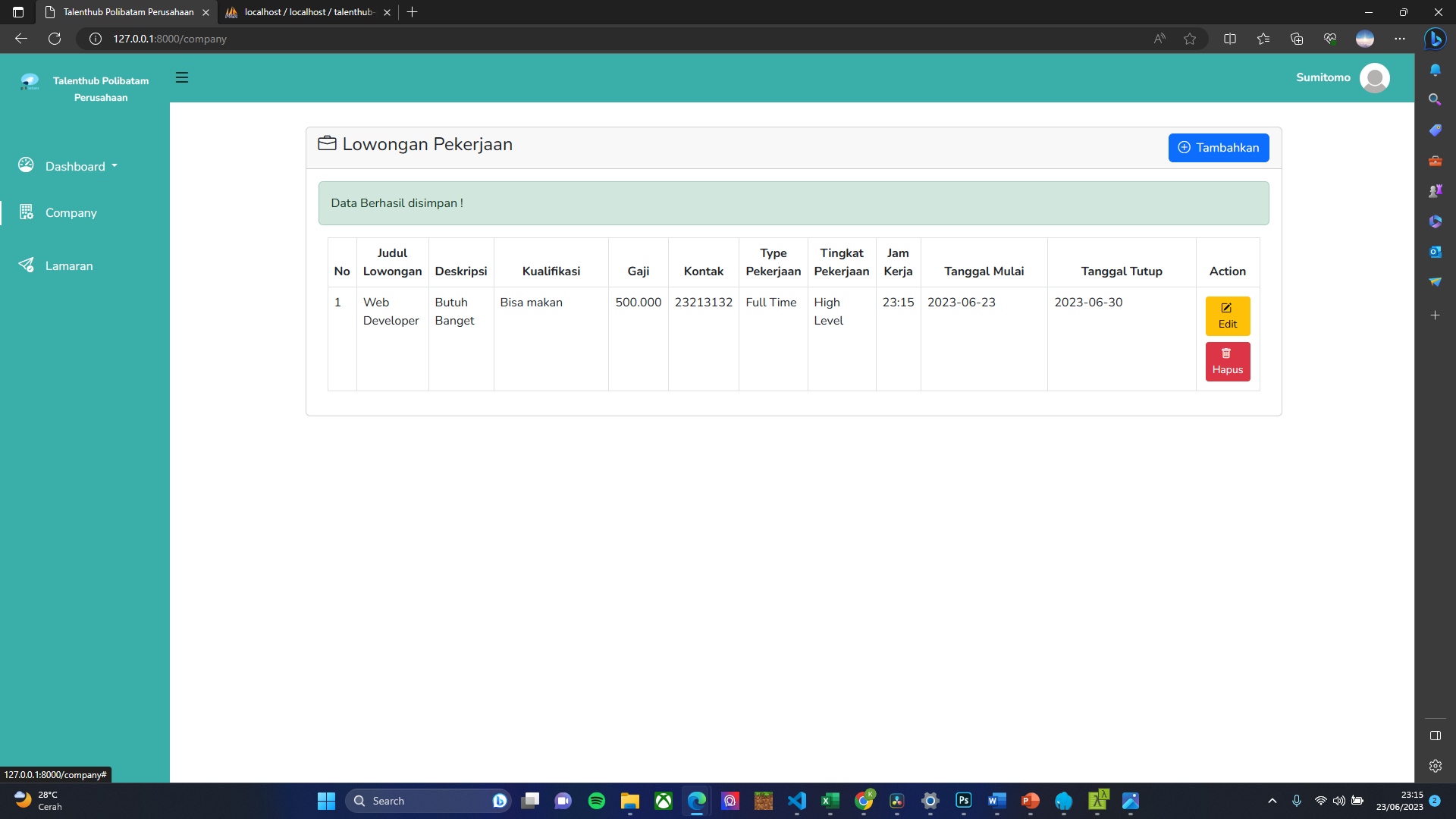 Pamer.in | Aplikasi Penjaringan Talent Pool