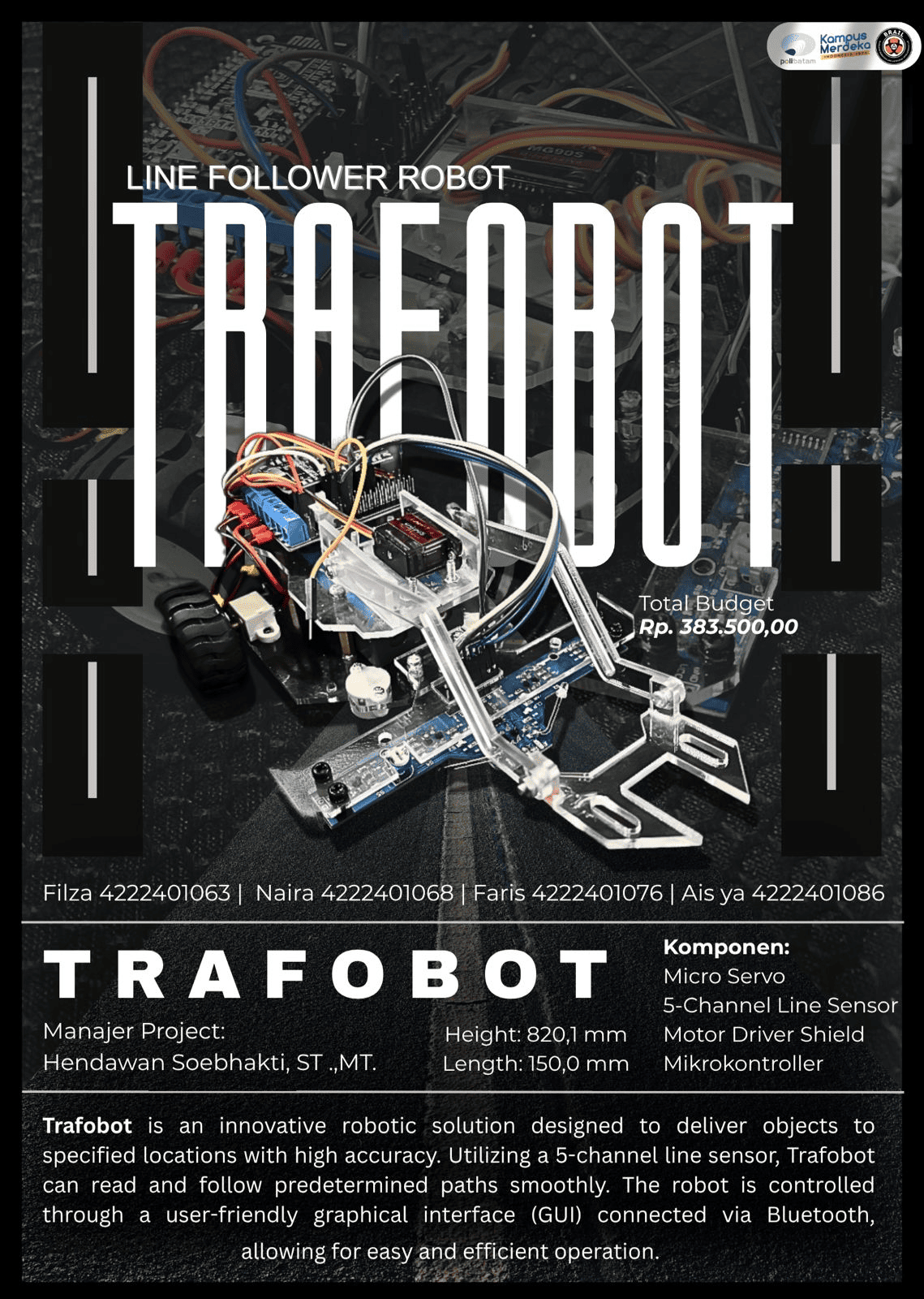 Pamer.in | Robot Line Follower (RE201) - Kelas C