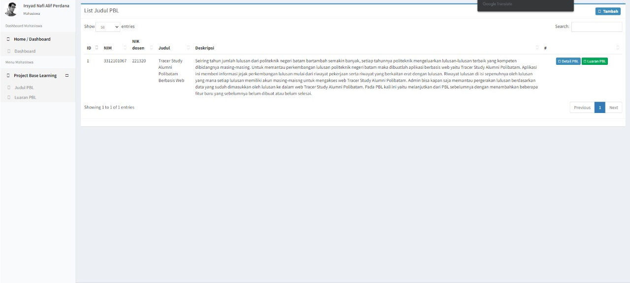 Pamer.in | Aplikasi Tracer Study Alumni Polibatam Berbasis Web