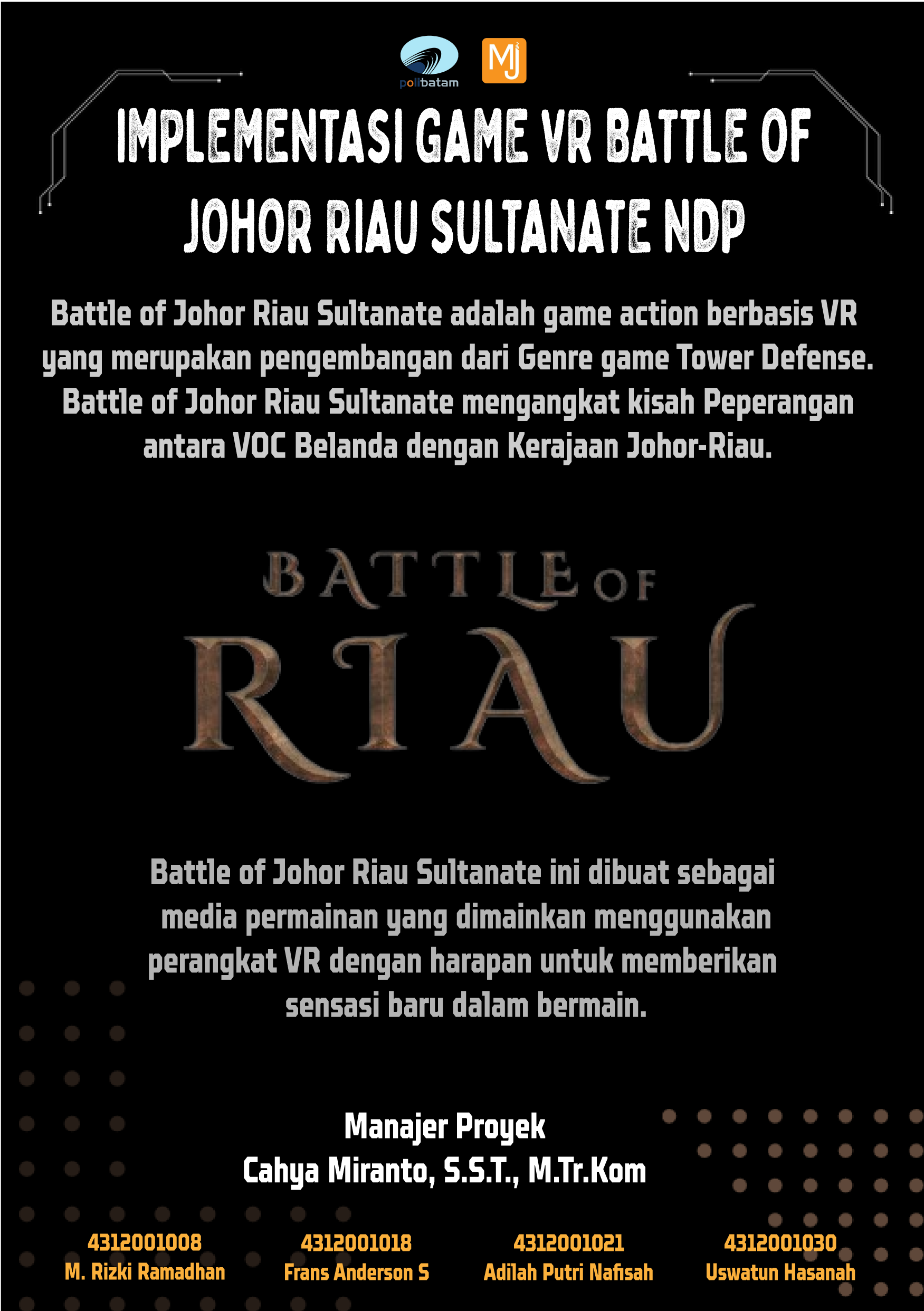 Pamer.in | Implementasi Game VR Battle of Johor Riau Sultanate NDP